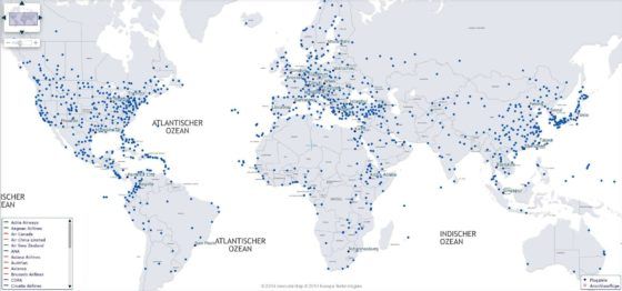 Flugrouten finden mit der Oneworld und Star Alliance Karte | meilenopt