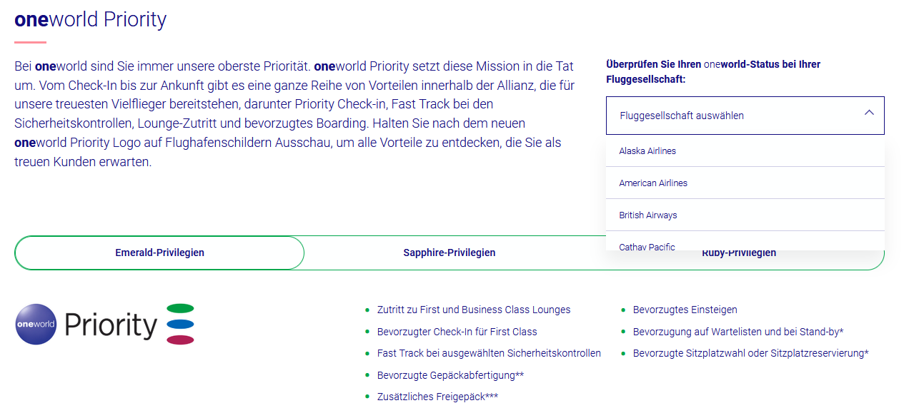 Alle Oneworld Sapphire Status Vorteile – Was bringt’s? | meilenoptimieren