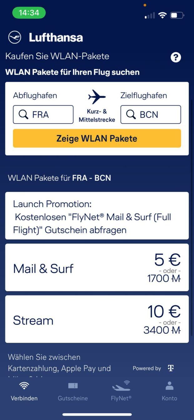 Kostenloser Lufthansa Flynet Gutschein | meilenoptimieren