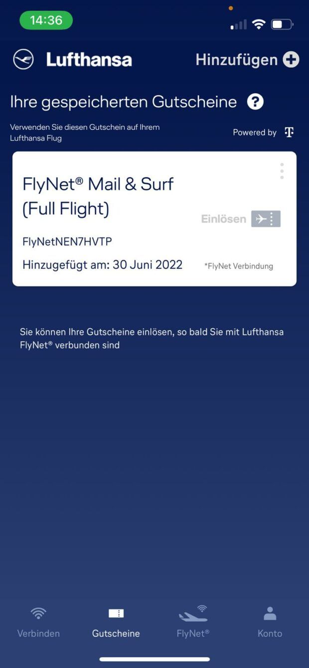 Kostenloser Lufthansa Flynet Gutschein | meilenoptimieren