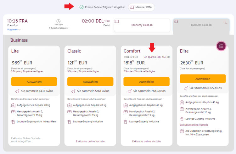 Qatar Airways Gutschein: 20 % Rabatt auf Flüge | meilenoptimieren