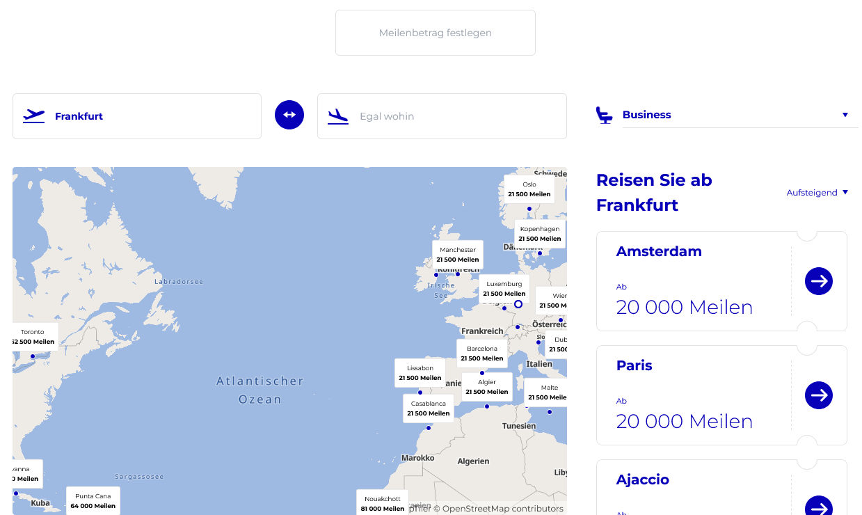 Neu: Flying Blue Awardchart & Karte | meilenoptimieren