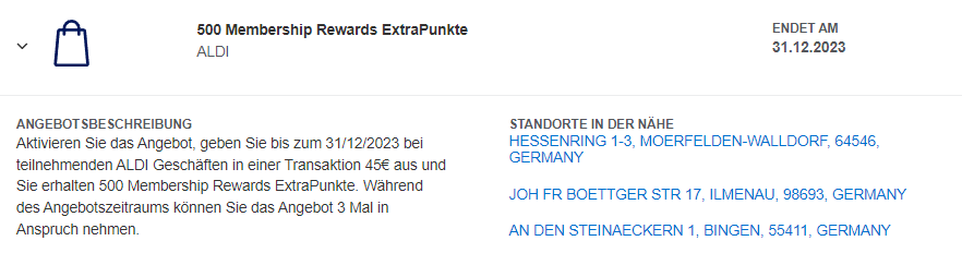 Amex Offers: 500 Punkte bei Aldi | meilenoptimieren