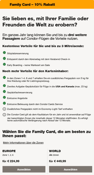 Condor stellt Condor Cards vor | meilenoptimieren